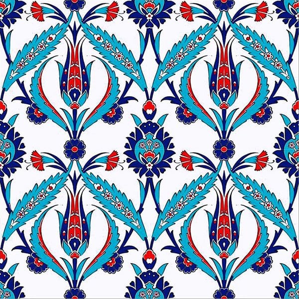 20×20 AC-2 Red Tulip Pattern Cini Ceramic Tile